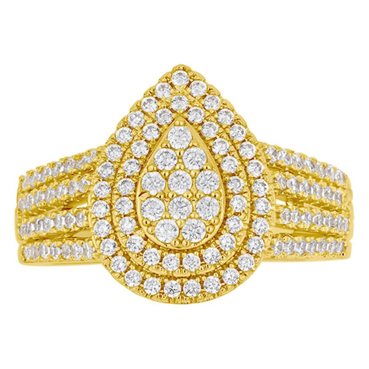 Click here for Marsala Gold Plated CZ & Lab Grown Diamond Pear-Sh... prices