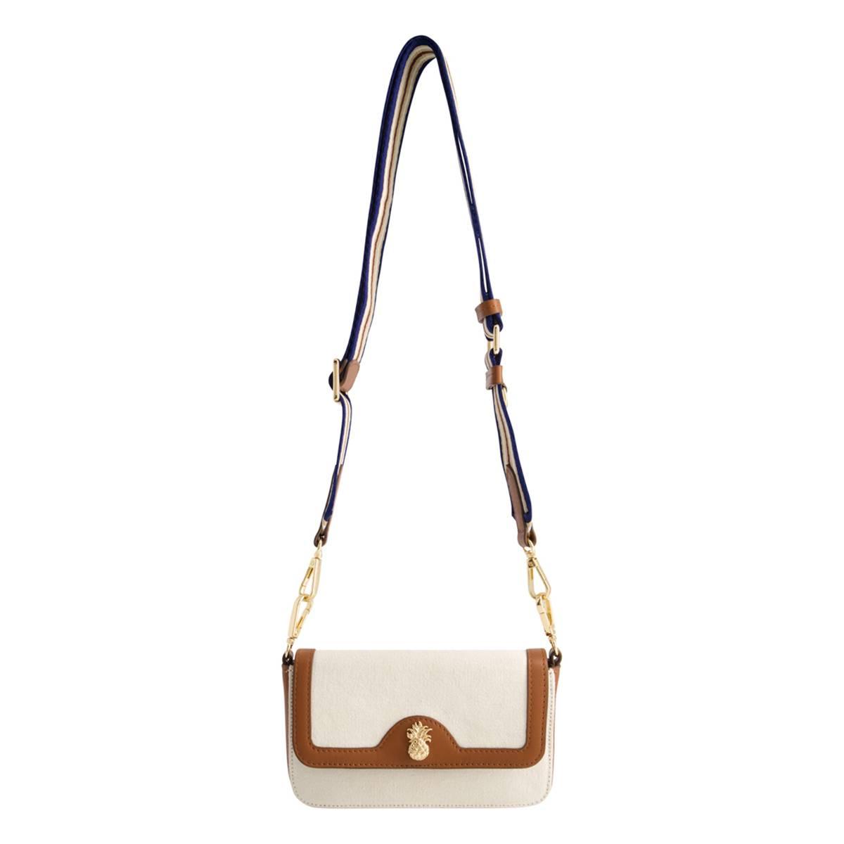 Click here for Tommy Bahama Leather Trim Solid Canvas Double Cros... prices