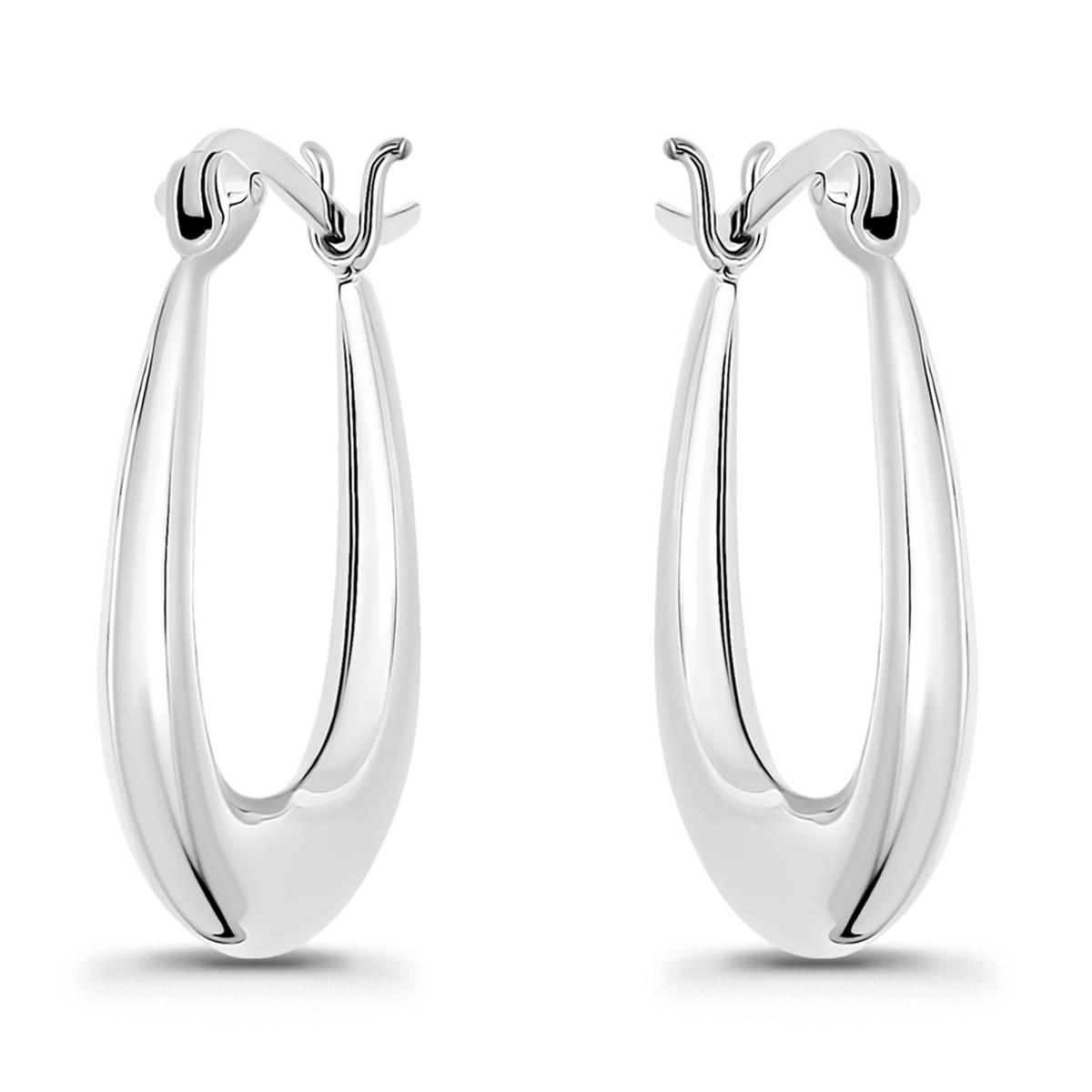 Click here for Designs by FMC Sterling Silver Oval Hoop Earrings prices