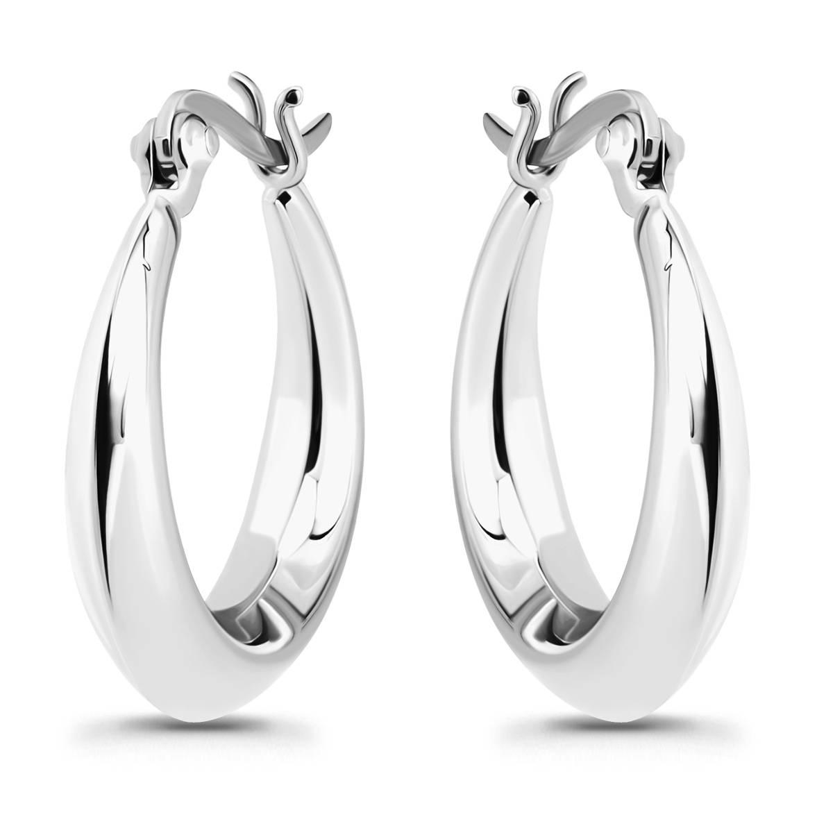 Click here for Designs by FMC Sterling Silver Knife Edge Hoop Ear... prices