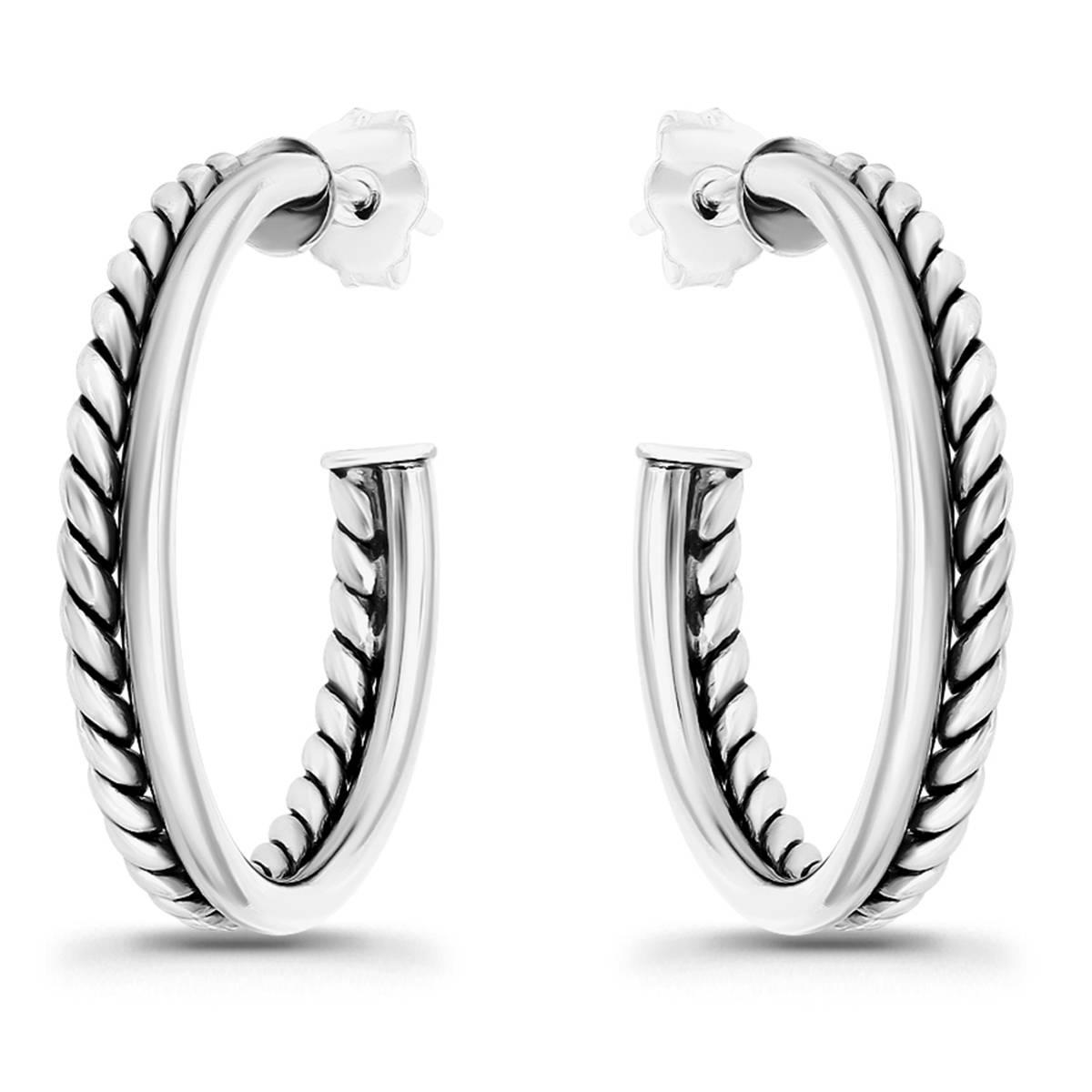 Click here for Designs by FMC Polish/Oxidized Twist Hoop Earrings prices