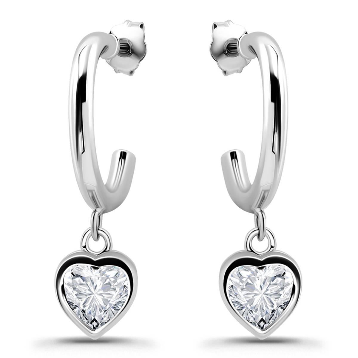 Click here for Designs by FMC Sterling Silver Bezel Heart CZ Drop... prices