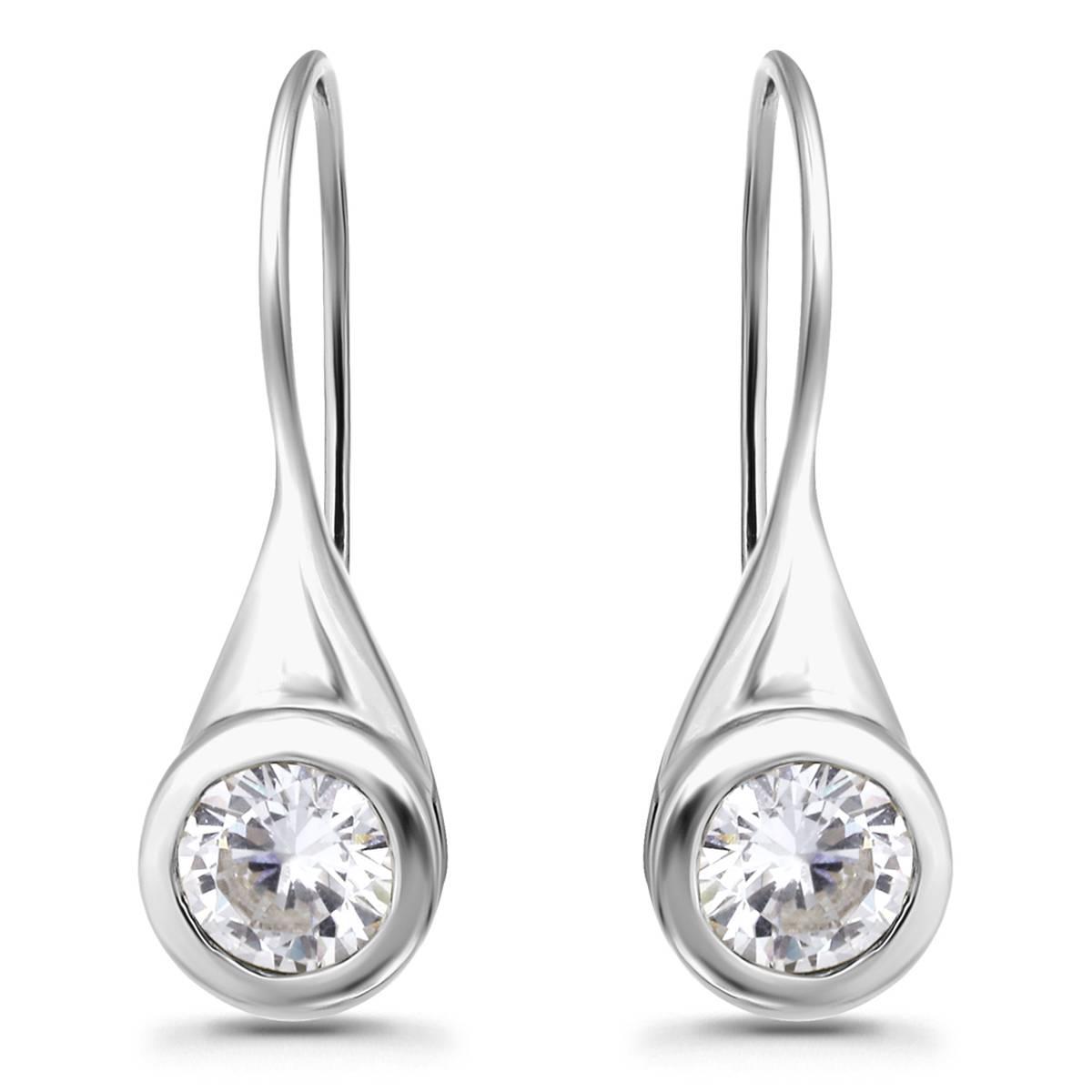 Click here for Designs by FMC Sterling Silver Bezel CZ Fishhook D... prices