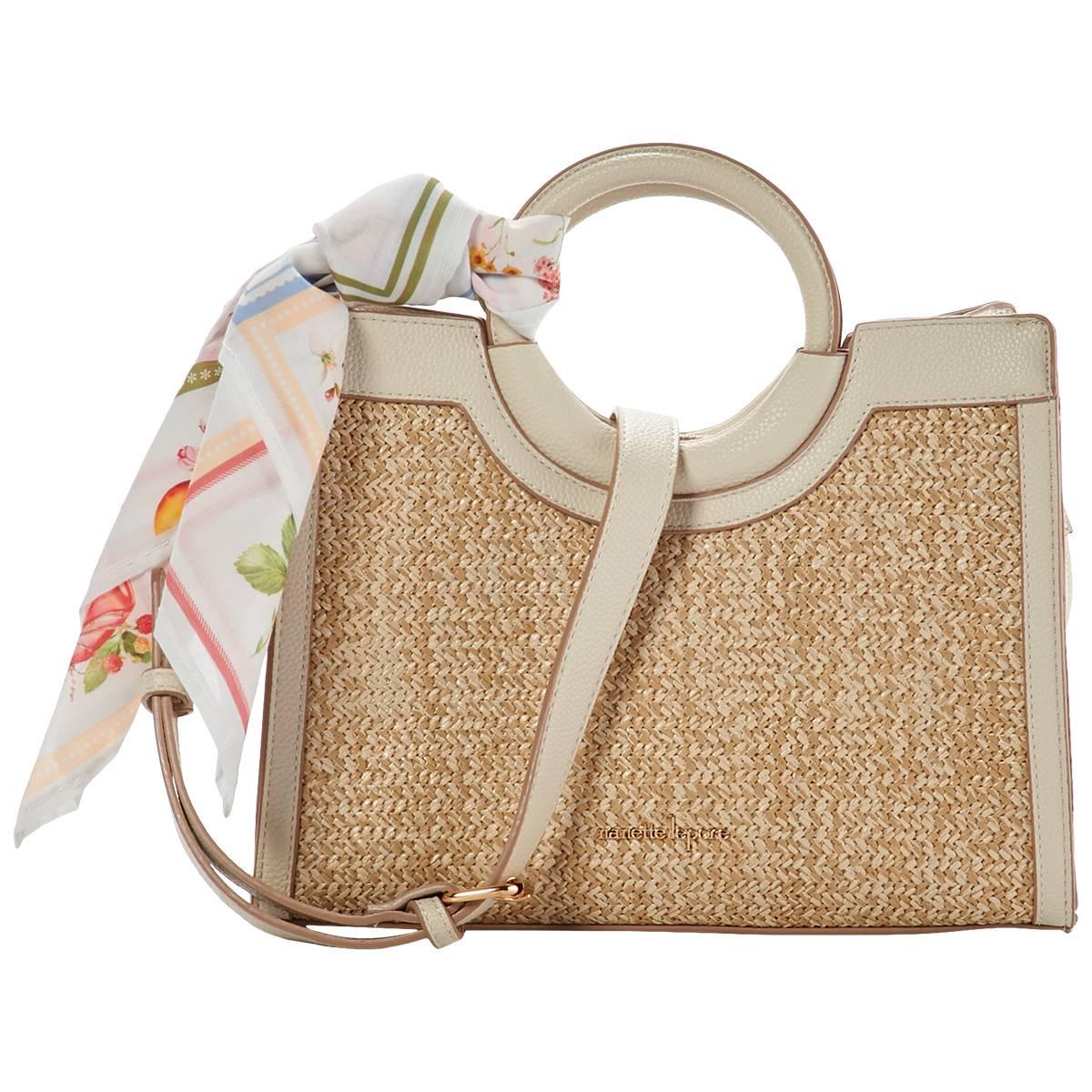Click here for Nanette Lepore Shiloh Scarf Straw Satchel prices
