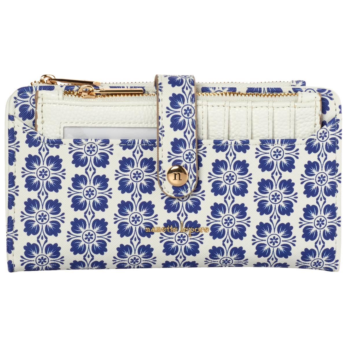 Click here for Womens Nanette Lepore Lilli Bifold Wallet - Blue T... prices