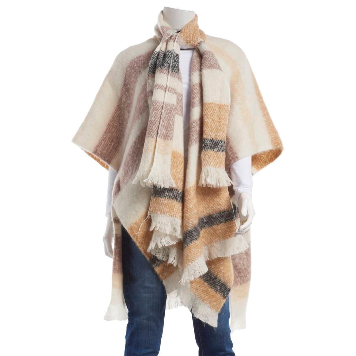Click here for Womens Lulu Stripe Cape w/ Scarf prices