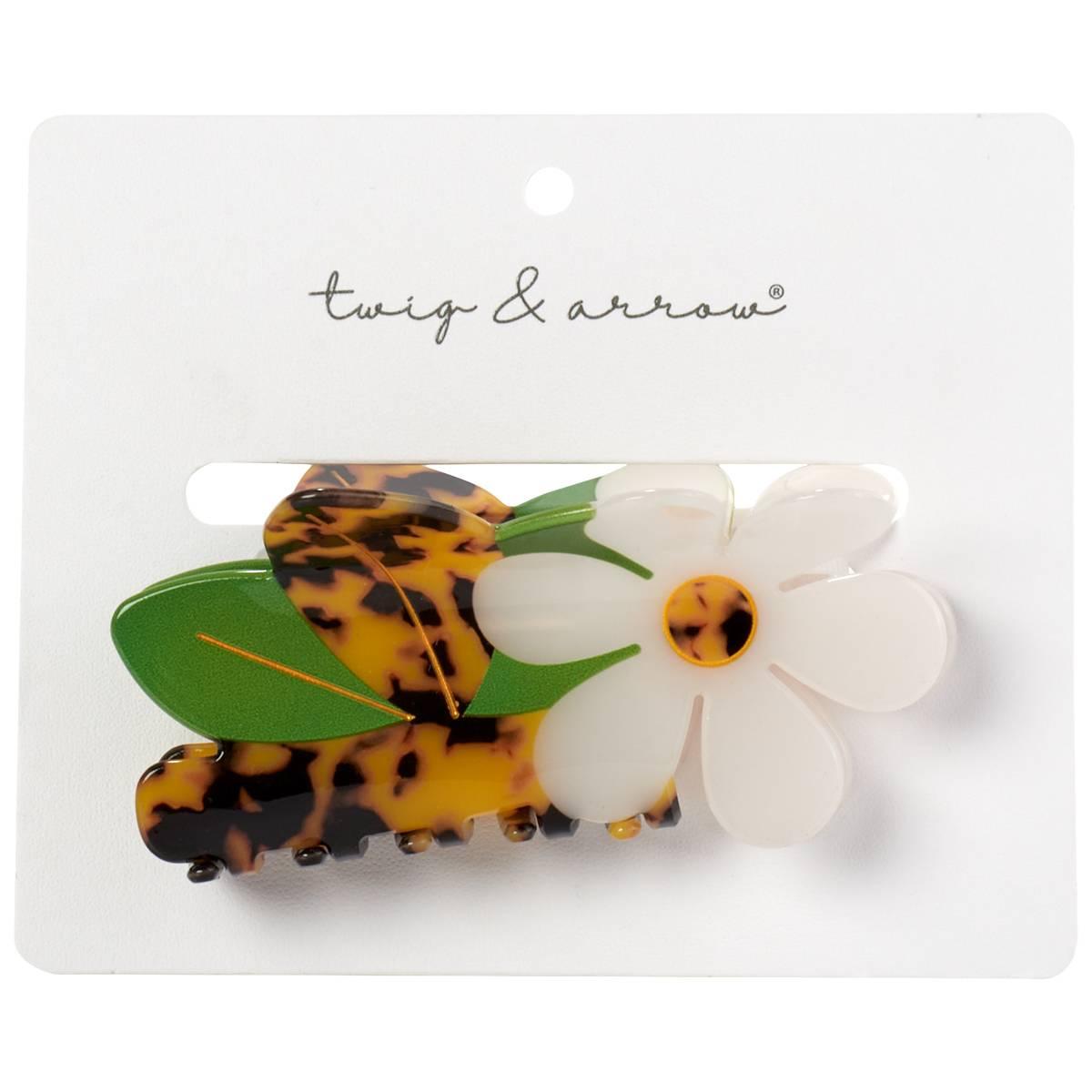 Click here for Womens Twig & Arrow Animal Print Flower Claw Clip prices