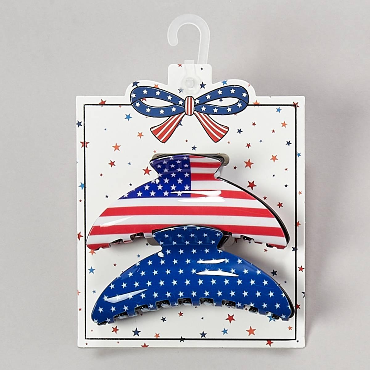 Click here for Womens Fantasia 2pk. Flag & Stars Claw Clips prices