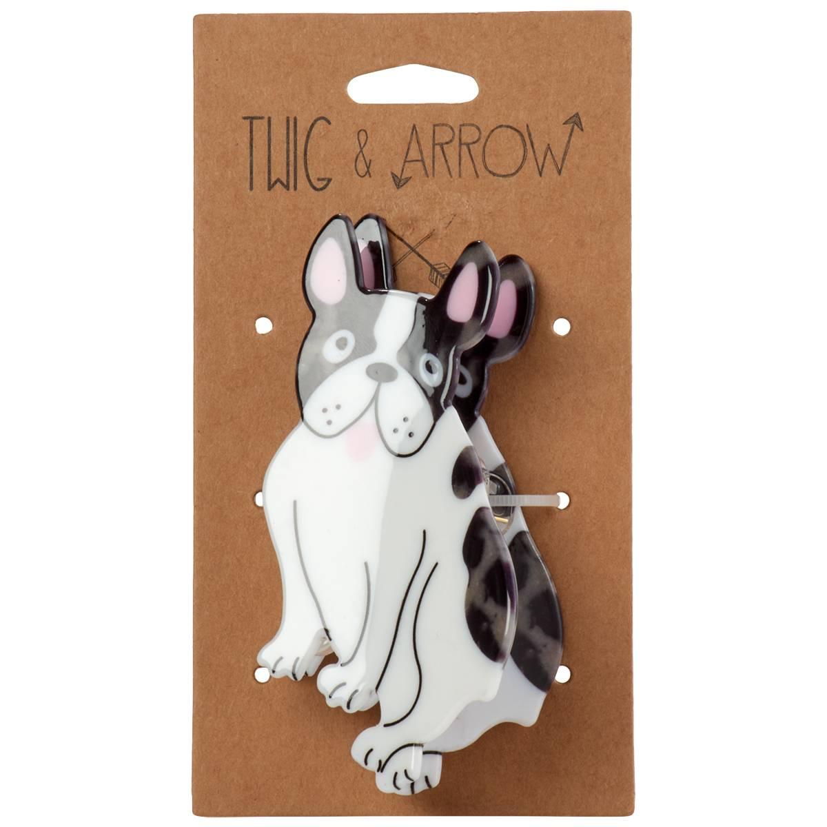 Click here for Womens Twig & Arrow French Bull Dog Hair Claw Clip prices