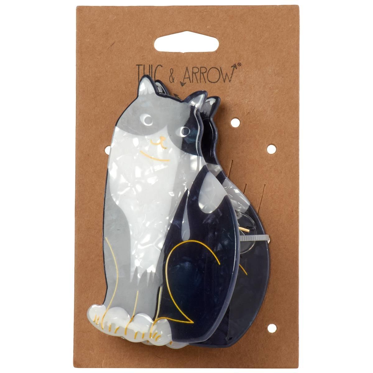 Click here for Womens Twig & Arrow Cat Hair Claw Clip - Black/Whi... prices