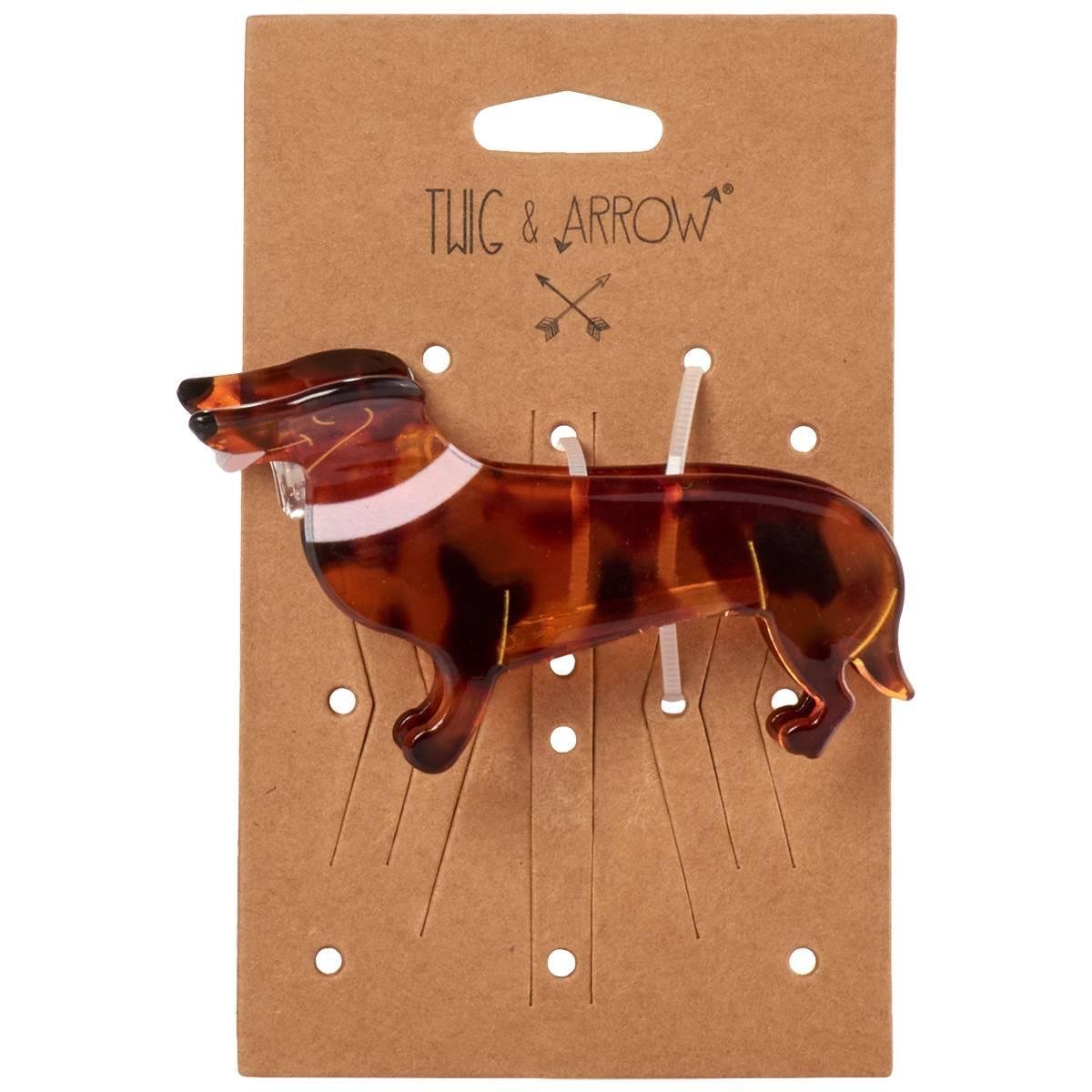 Click here for Womens Twig & Arrow Weiner Dog Hair Claw Clip prices