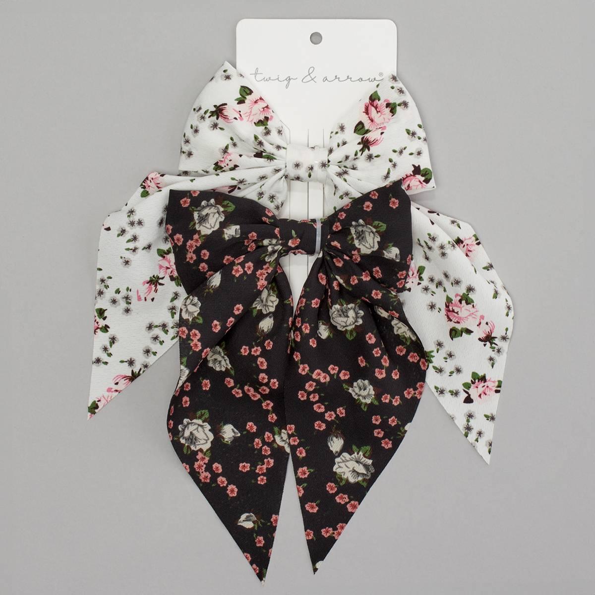 Click here for Womens Twig & Arrow 2pk. Floral Bow Hair Clips prices