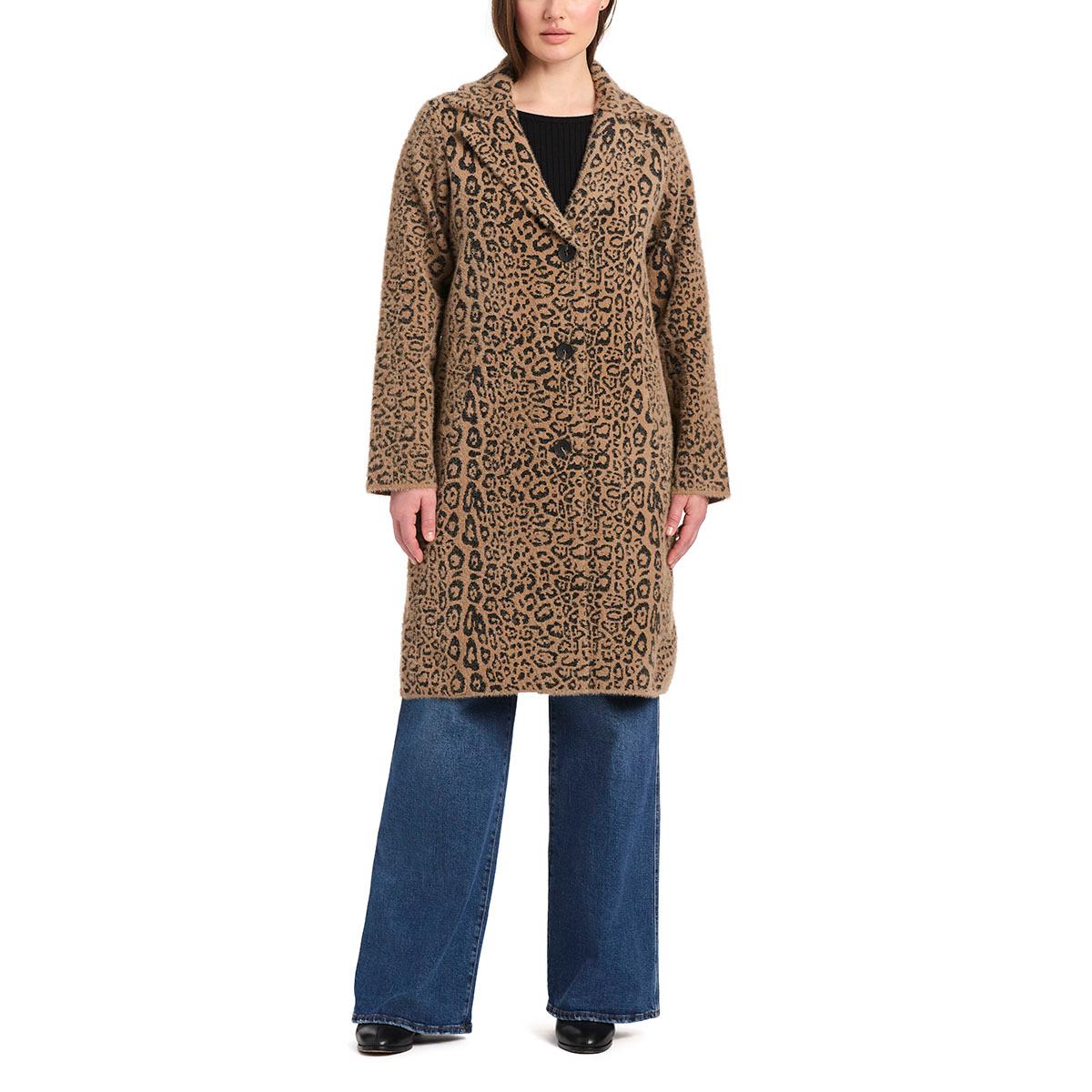 Click here for Womens Vince Camuto Leopard Long Coatigan with Not... prices