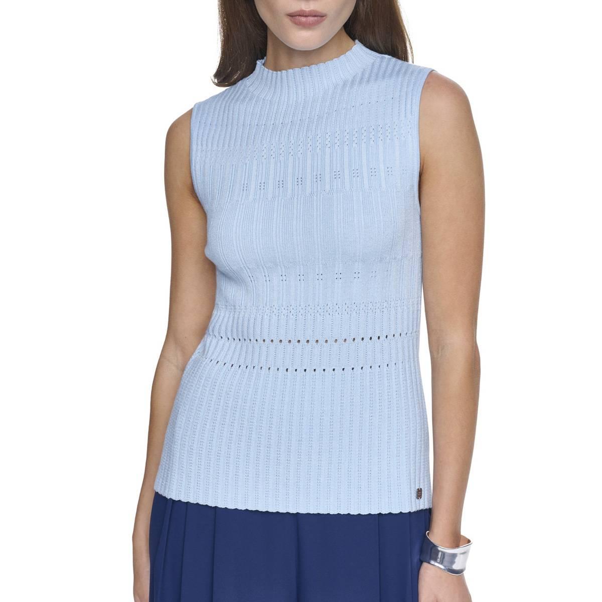 Click here for Womens Halston Sleeveless Mock Neck Rib Knit Sweat... prices