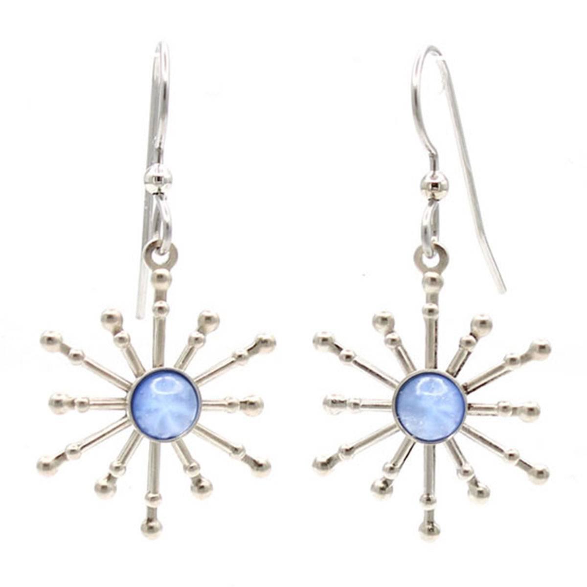 Click here for Silver Forest Silver-Tone Snowflake Earrings w/ Bl... prices