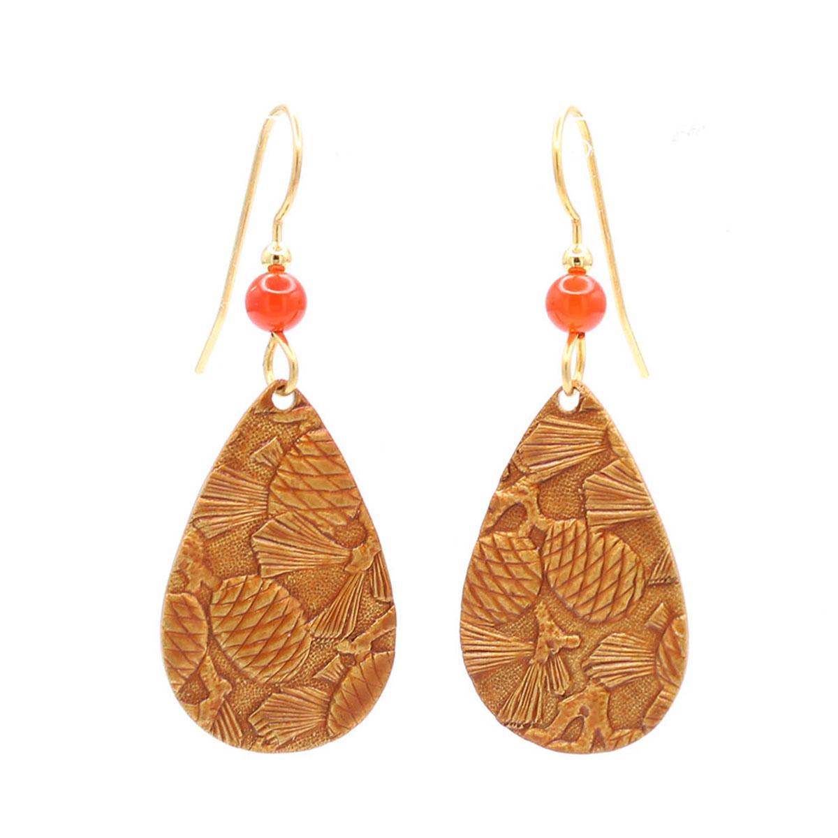 Click here for Silver Forest Gold-Tone Pinecone Textured Teardrop... prices