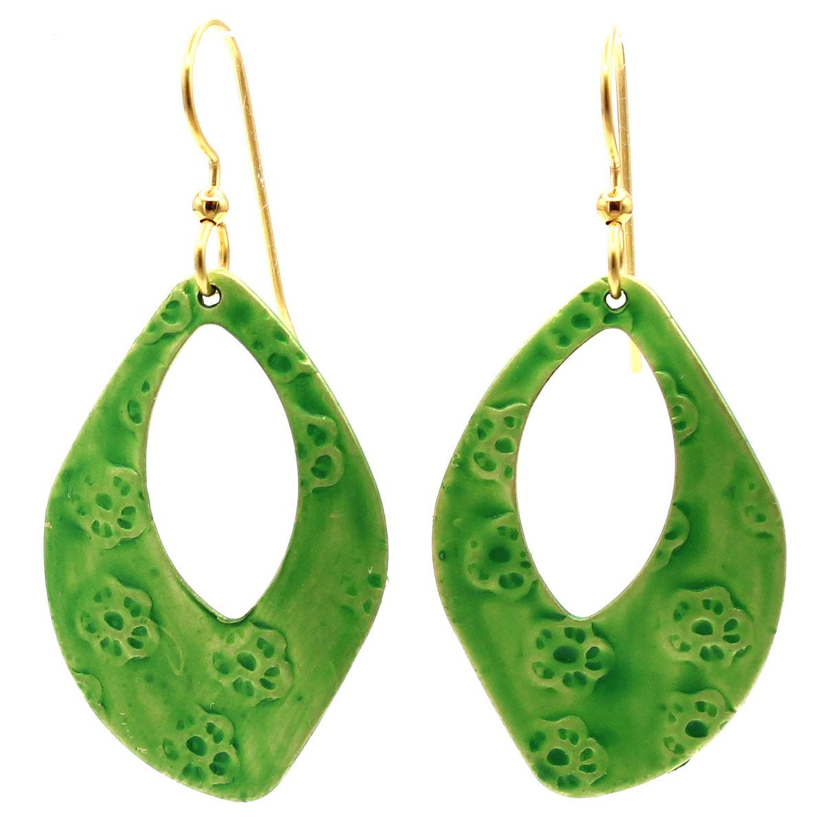 Click here for Silver Forest Flower Textured Drop Earrings prices