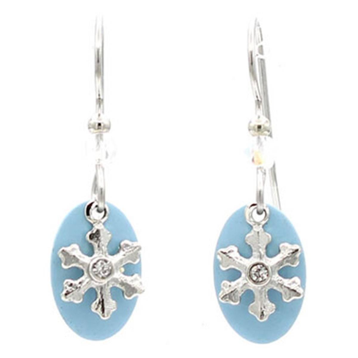 Click here for Silver Forest Silver-Tone Crystal Snowflake Earrin... prices