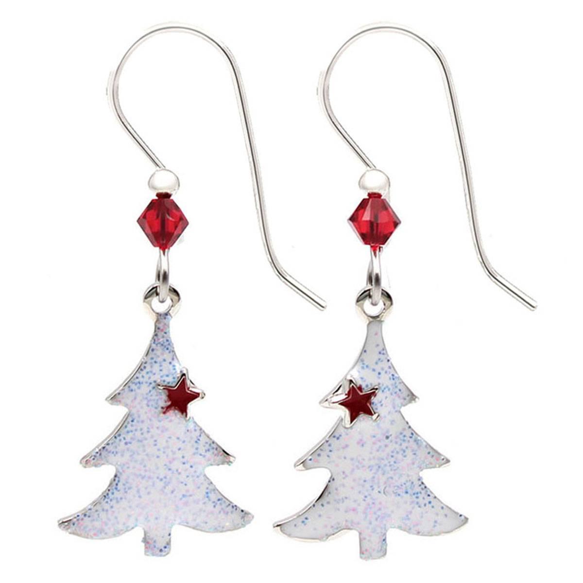 Click here for Silver Forest Silver-Tone Sparkling Tree Earrings prices