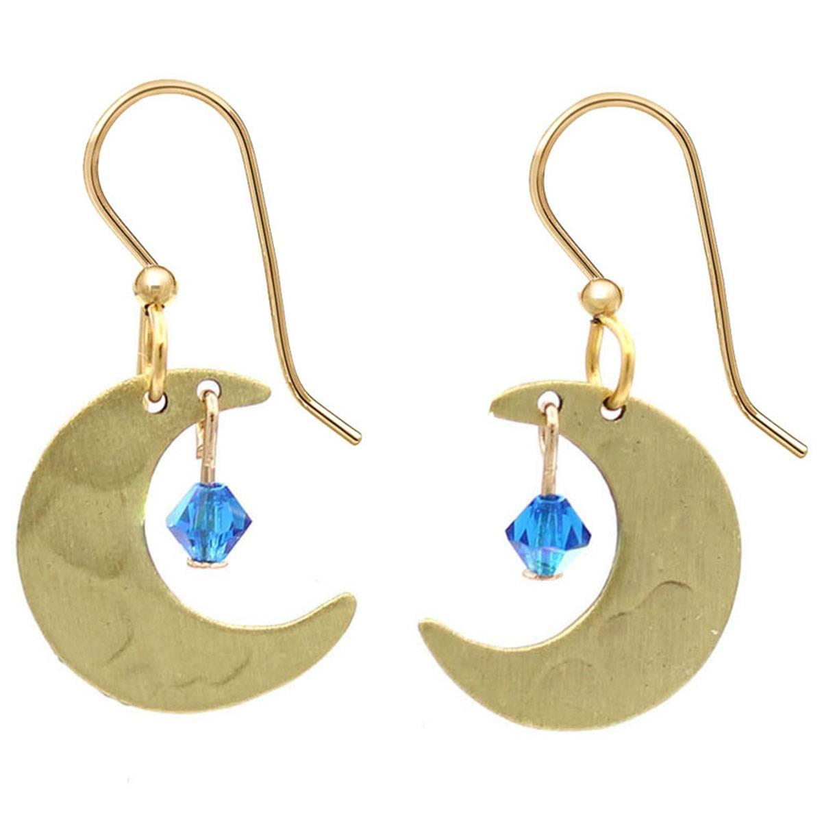 Click here for Silver Forest Gold-Tone Crescent Moon Teardrop Ear... prices