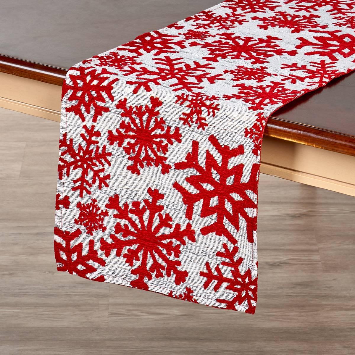 Click here for Red Snowflake Christmas Tapestry Runner - 14x72 prices