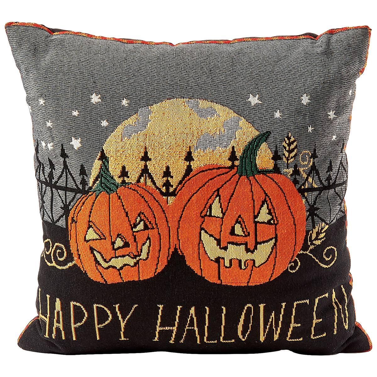 Click here for Happy Halloween Tapestry Decorative Pillow - 18x18 prices