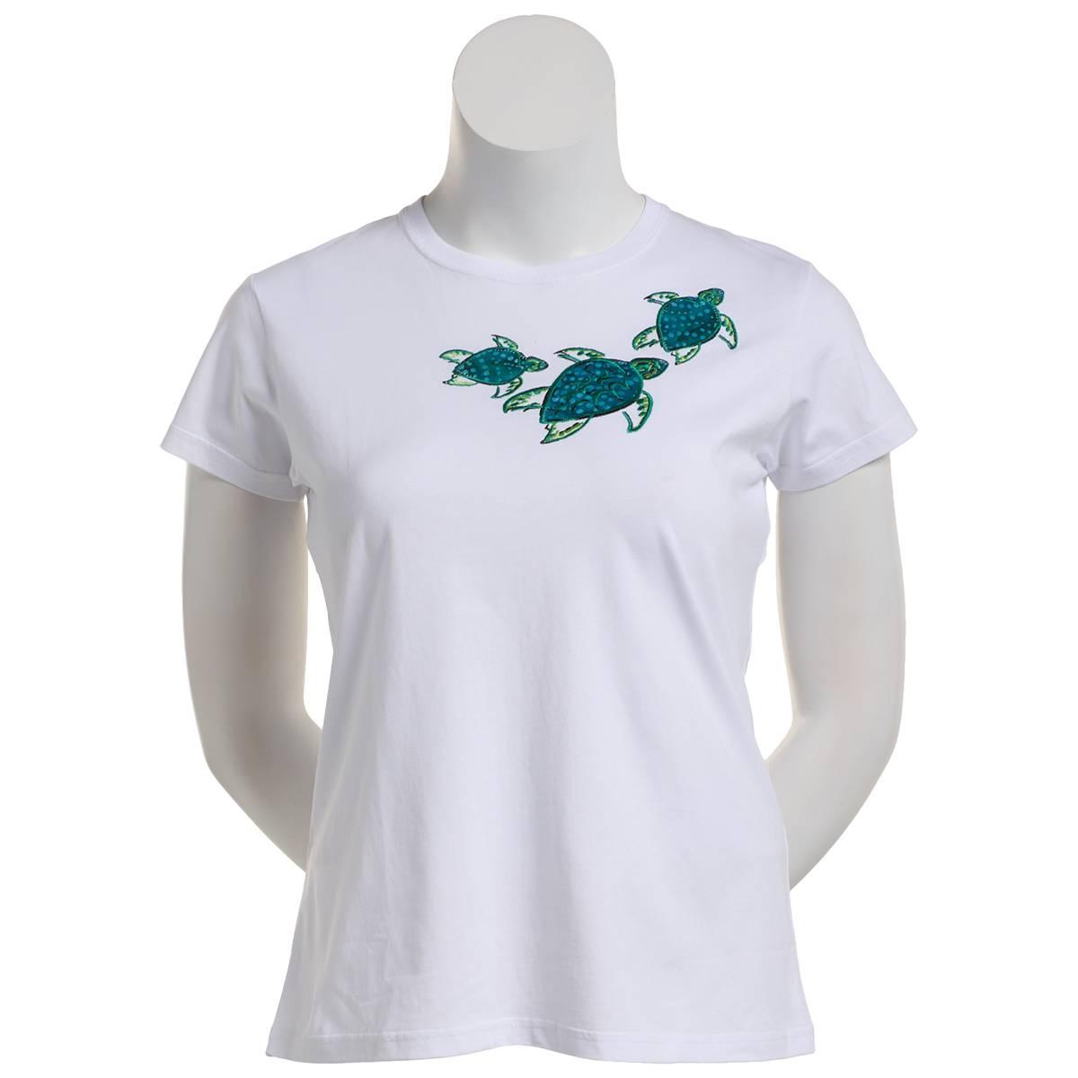 Click here for Womens Top Stitch by Morning Sun Turtle Embroidery... prices