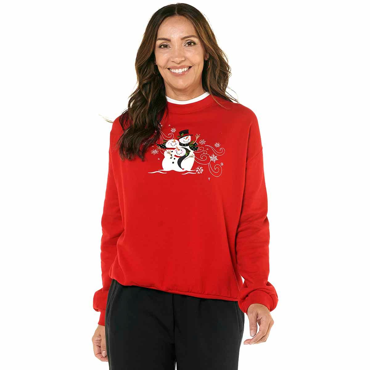 Click here for Plus Size Top Stitch by Morning Sun Snow Family Fl... prices