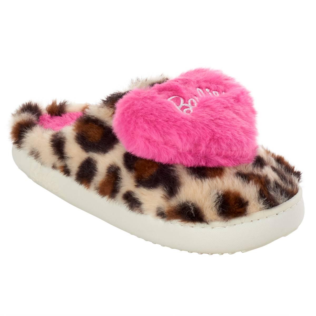 Click here for Girls Barbie(R) Leopard w/ 3D Heart Applique Slipp... prices