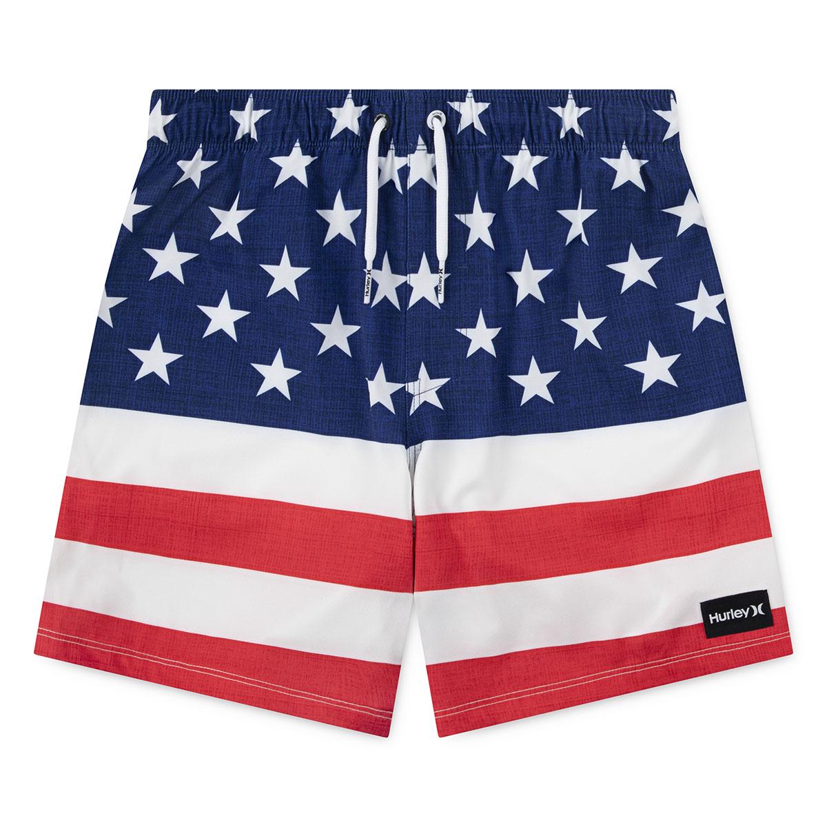 Click here for Boys (8-20) Hurley Americana Pull On Swim Trunks prices