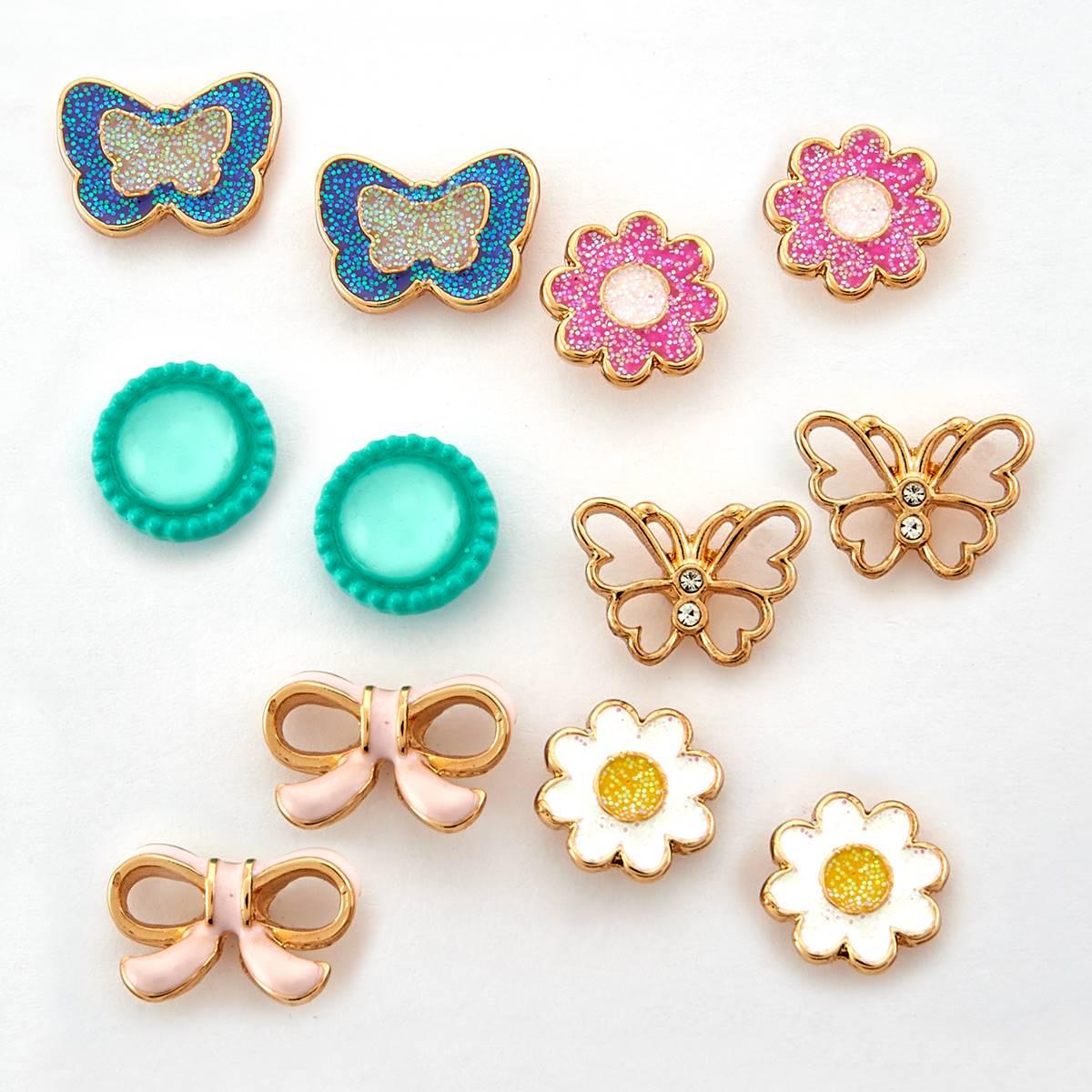 Click here for Kids Lil Ashley 6pr Girly Chic Stud Earrings Set prices