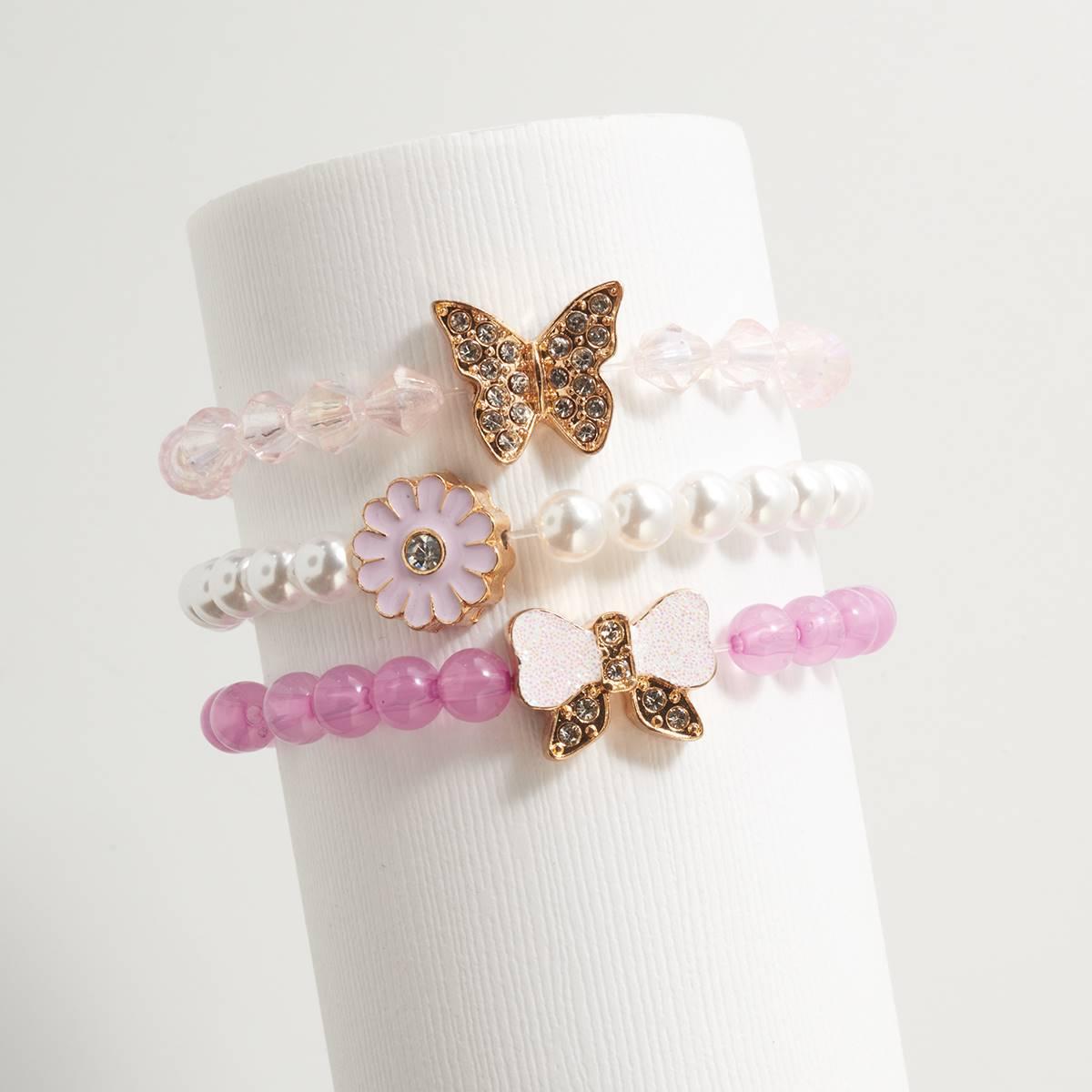 Click here for Kids Lil Ashley 3pc. Girly Chic Stretch Bracelet S... prices