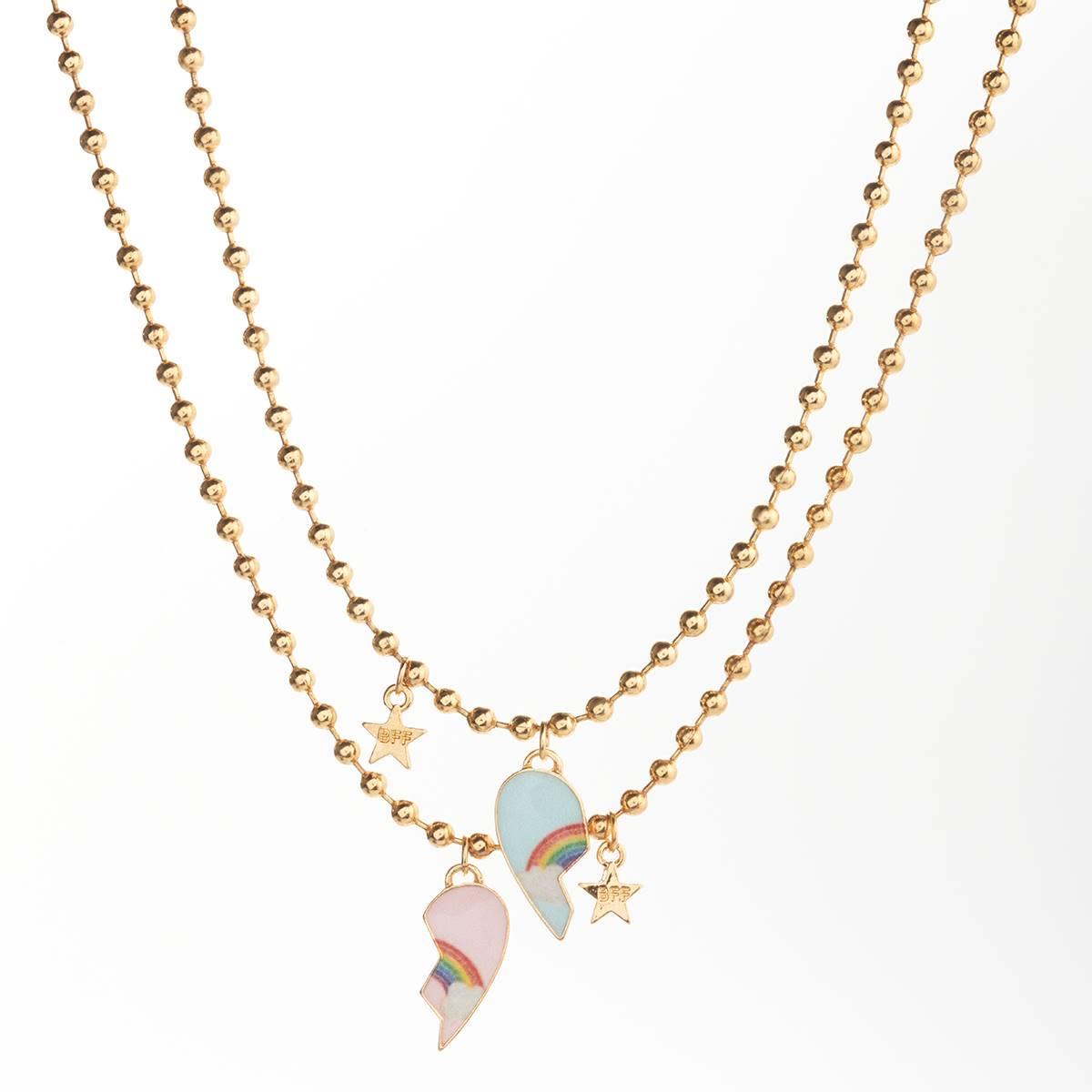 Click here for Kids Lil Ashley 2pc. Rainbow Heart Pendant Necklac... prices