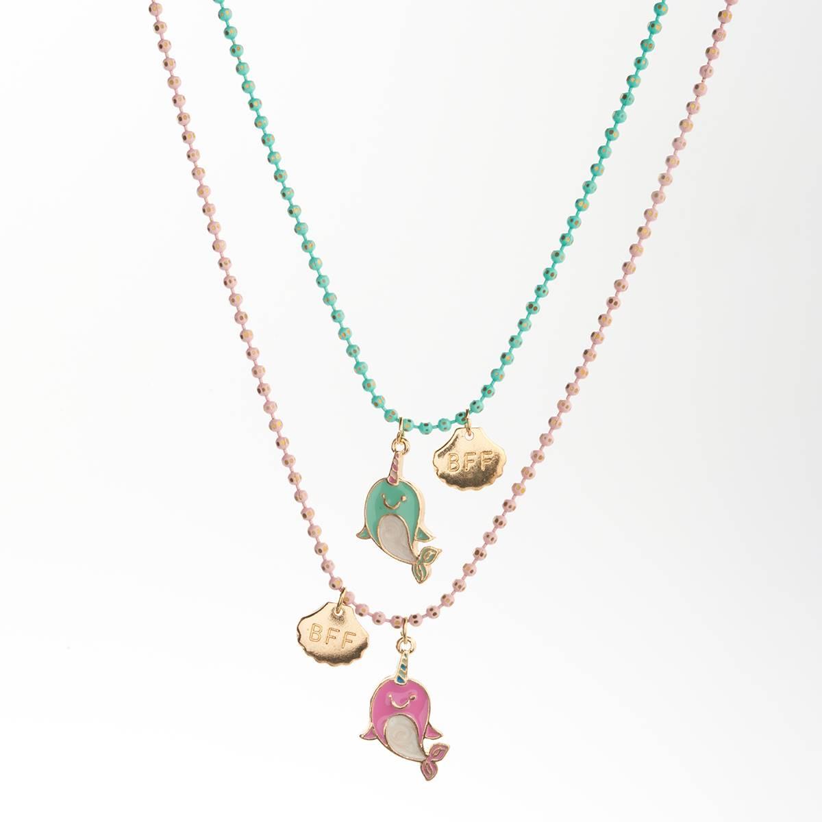 Click here for Kids Lil Ashley 2pc. BFF Whale Unicorn Pendant Nec... prices