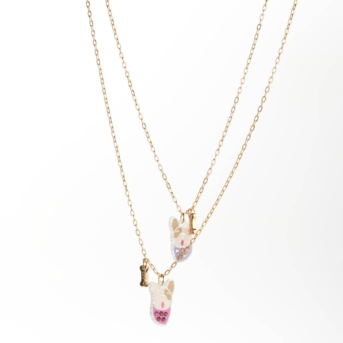 Click here for Kids Lil Ashley 2pc. BFF Dog Pendant Necklace Set prices