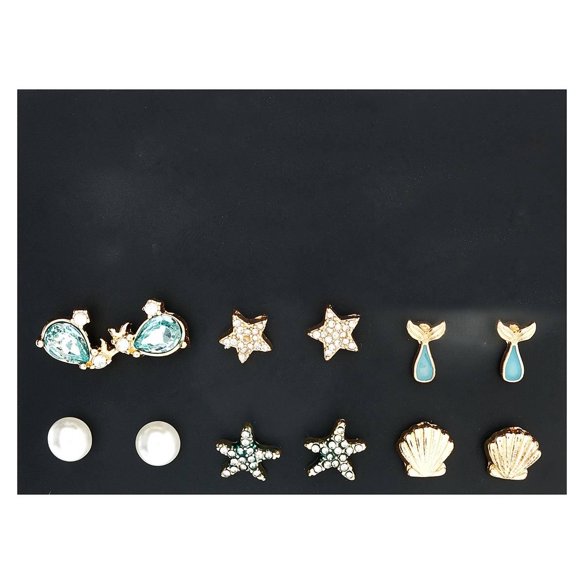 Click here for Kids Lil Ashley 6pr. Under the Sea Stud Earrings S... prices