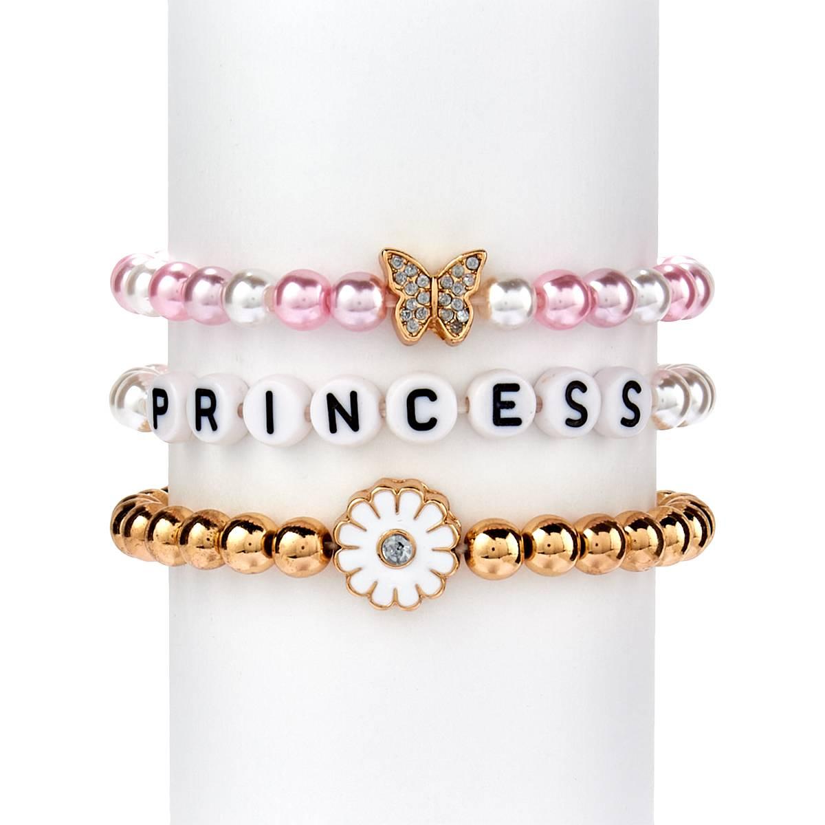 Click here for Kids Lil Ashley Set of 3 Pink/White Bead Bracelets... prices