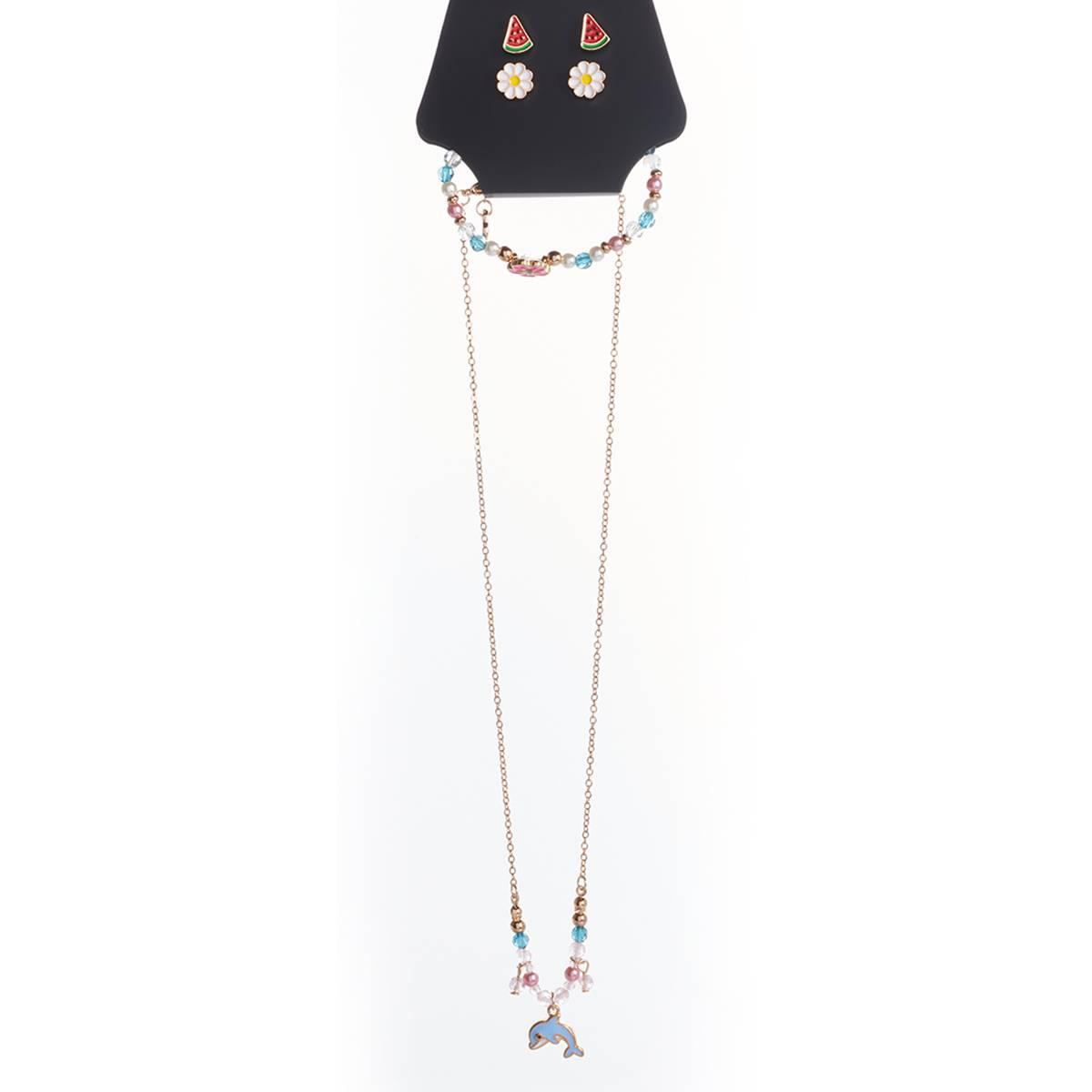 Click here for Lil Ashley Dolphin Necklace/Flower Bracelet/Earrin... prices