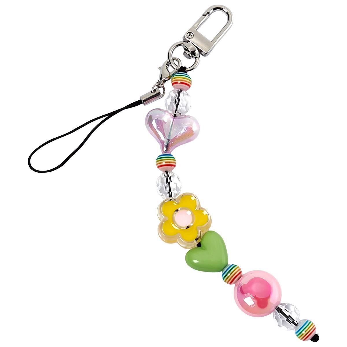 Click here for Kids Lil Ashley Flower/Hearts & Beads Charm Keycha... prices
