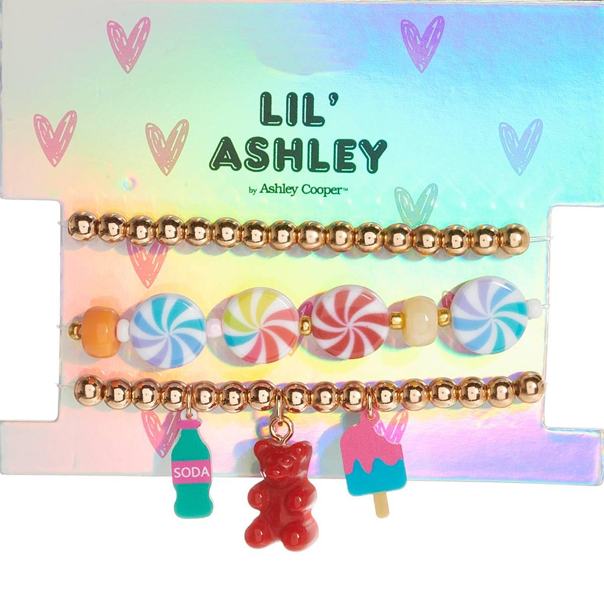 Click here for Kids Lil Ashley Candy Theme Charm Bracelet Trio prices