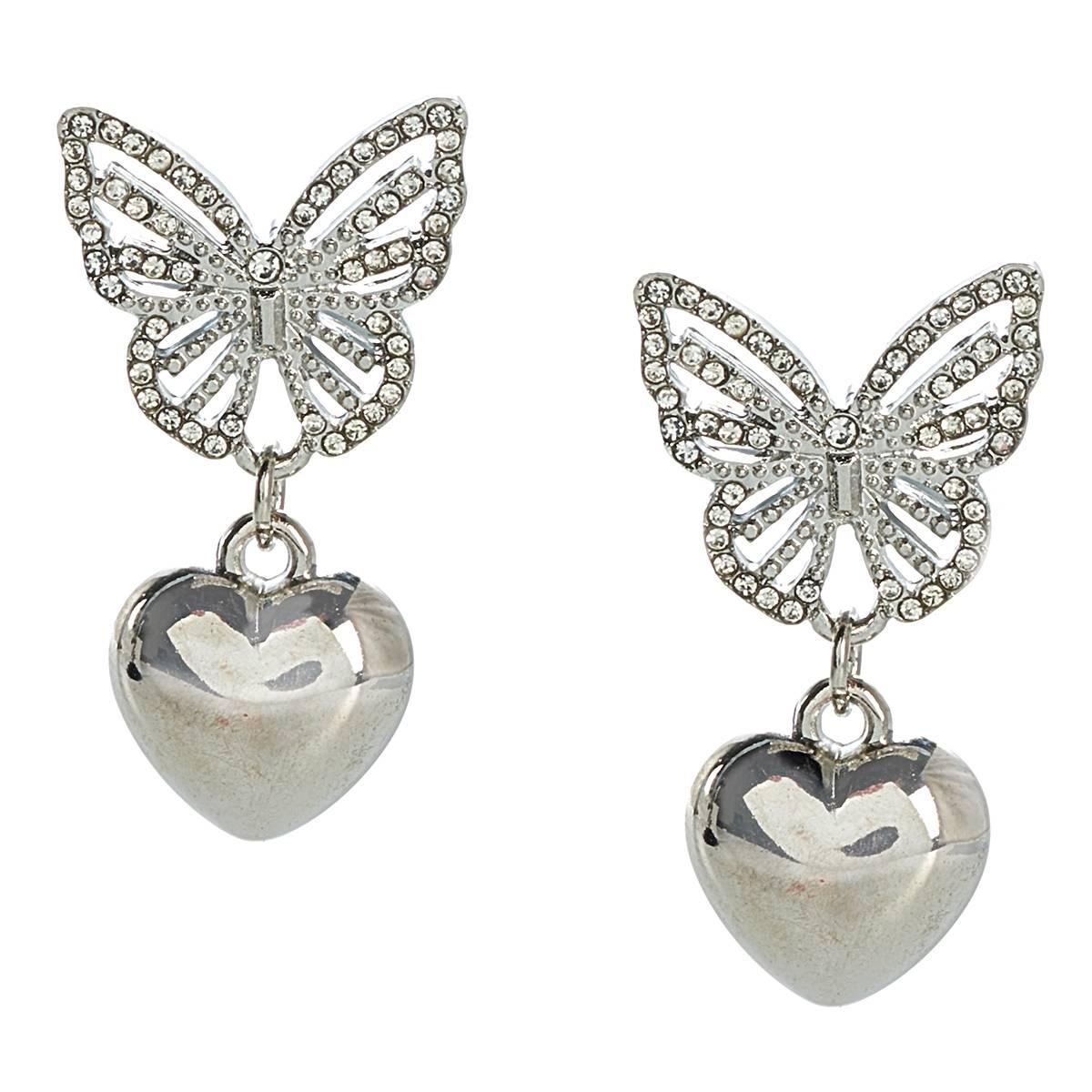 Click here for Ashley Butterfly Top Heart Drop Earrings prices