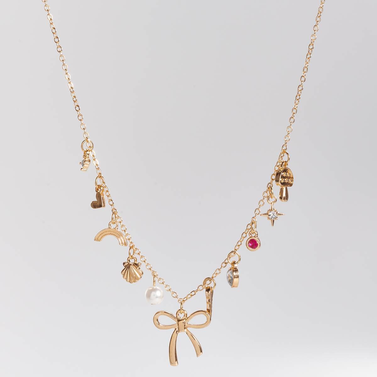 Click here for Ashley Gold-Tone Necklace with Bow/Heart/Mushroom... prices