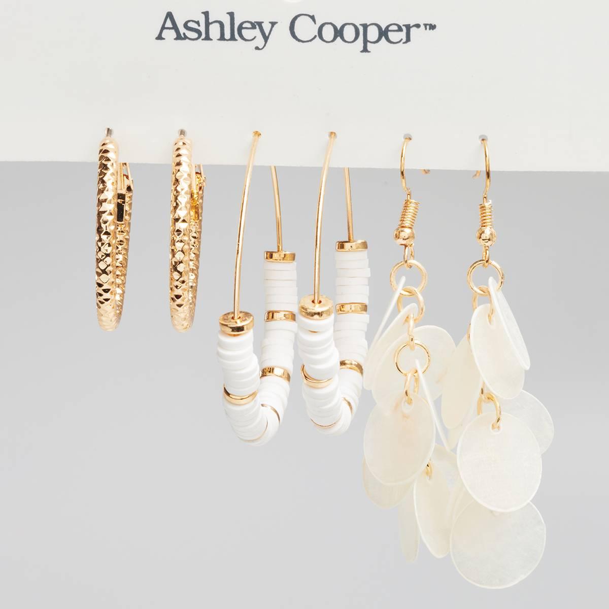 Click here for Ashley Cooper(tm) 3pr. Mixed Textured Earring set prices