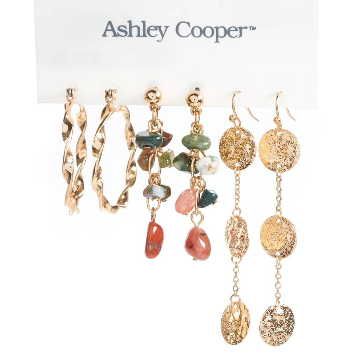 Click here for Ashley Cooper(tm) Gold-Tone Earrings Set with Ston... prices