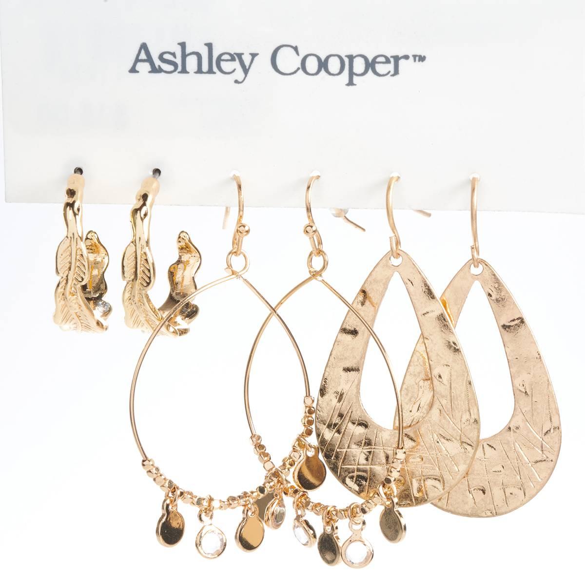 Click here for Ashley Cooper(tm) Gold-Tone Earrings Set with Leav... prices