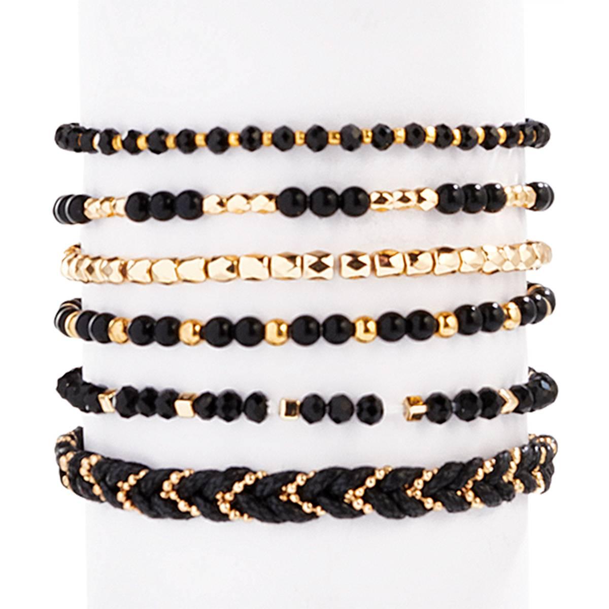 Click here for Ashley Cooper(tm) Set of 5 Black & Gold Stretch Br... prices