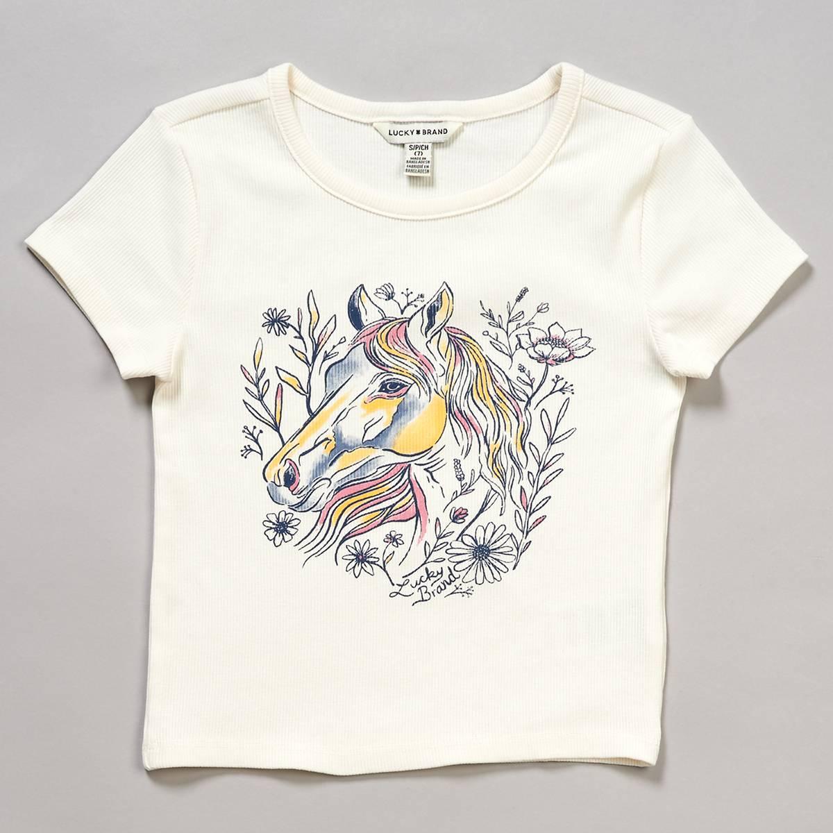 Click here for Girls (7-16) Lucky Brand Short Sleeve Horse Graphi... prices