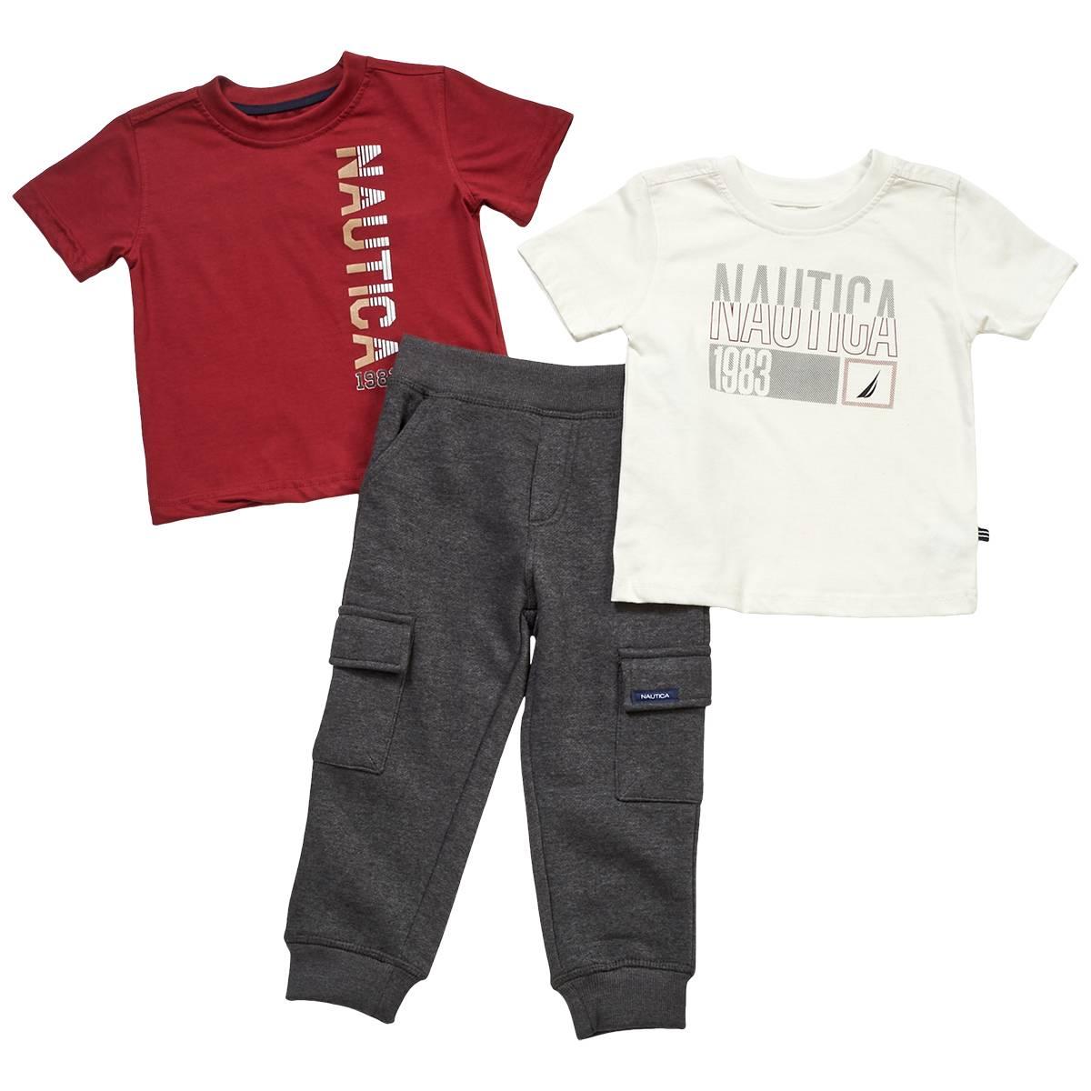 Click here for Toddler Boy Nautica 3pc. Red/White Tees & Cargo Jo... prices