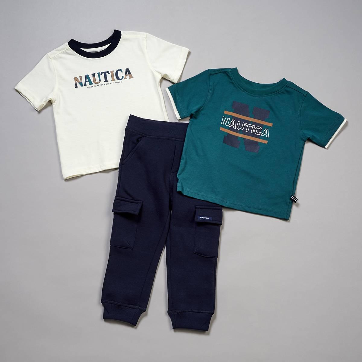 Click here for Toddler Boy Nautica 3pc. Green/White Tees And Carg... prices