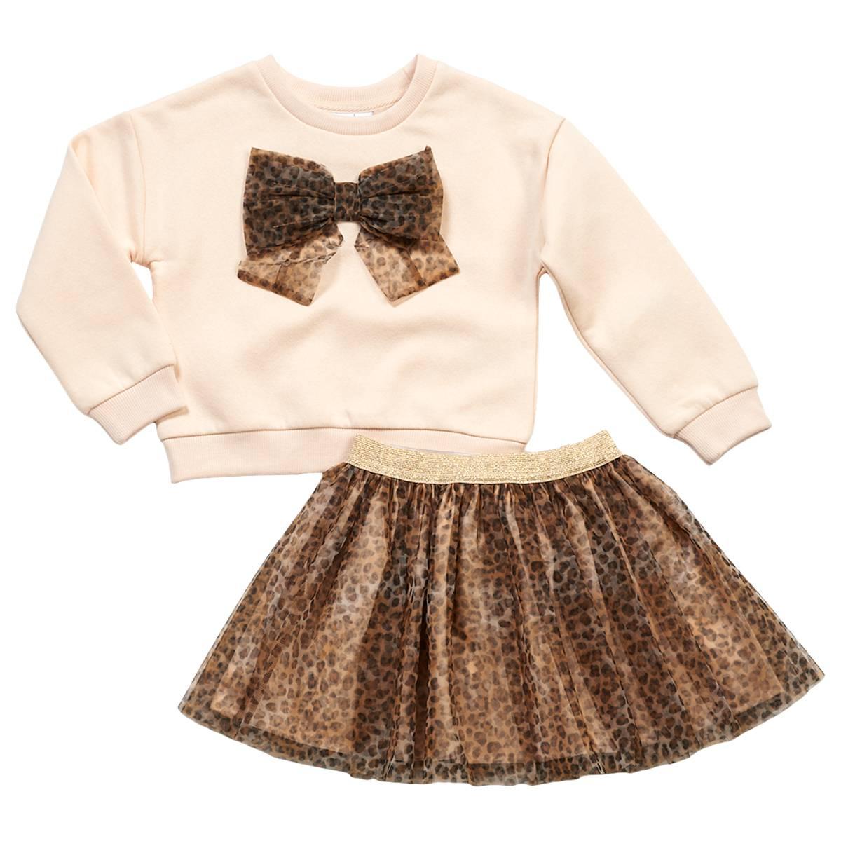 Click here for Toddler Girl Kids Headquarters Bow Sweatshirt & Sk... prices